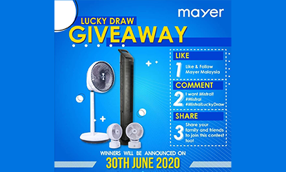 1st Lucky Draw Giveaway | Mayer Malaysia